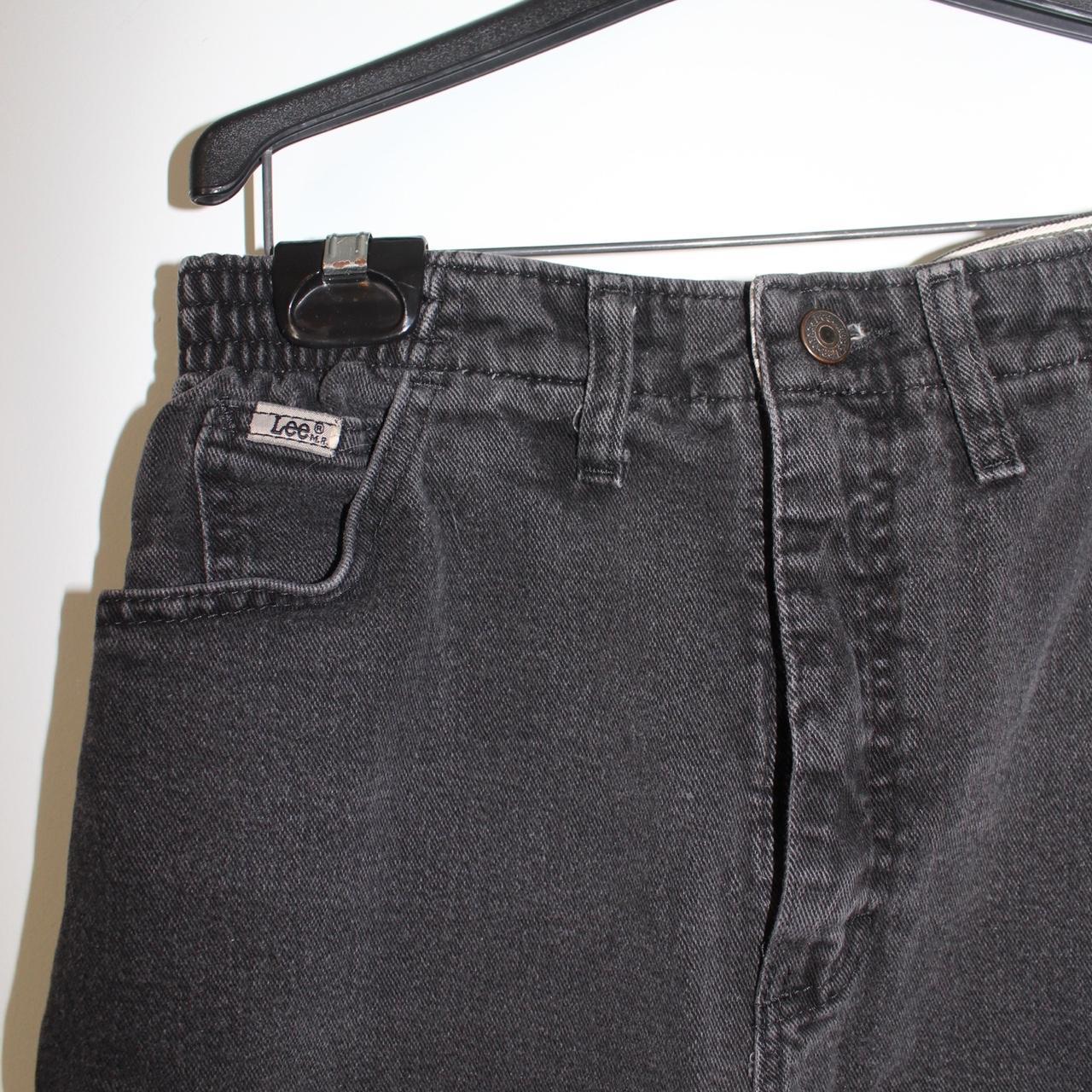 Vintage Black Lee Jeans with scrunchy waist Size... - Depop