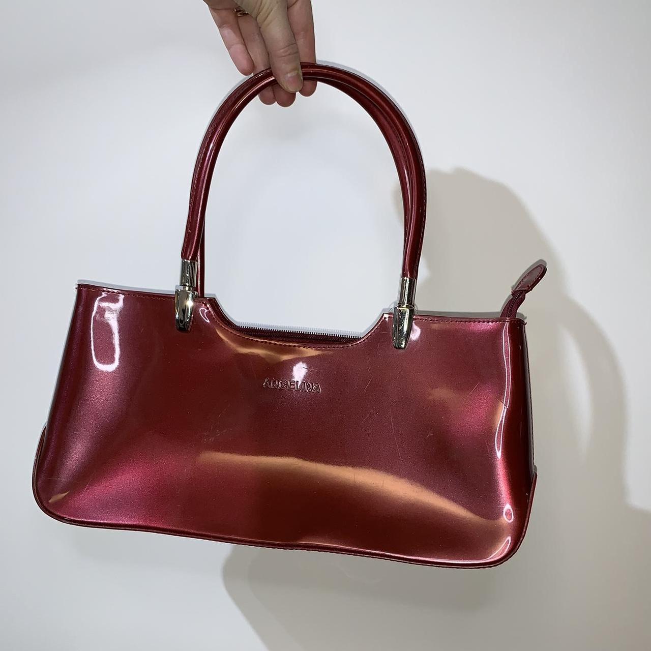 Angelina red shiny purse. super cute rectangular... - Depop