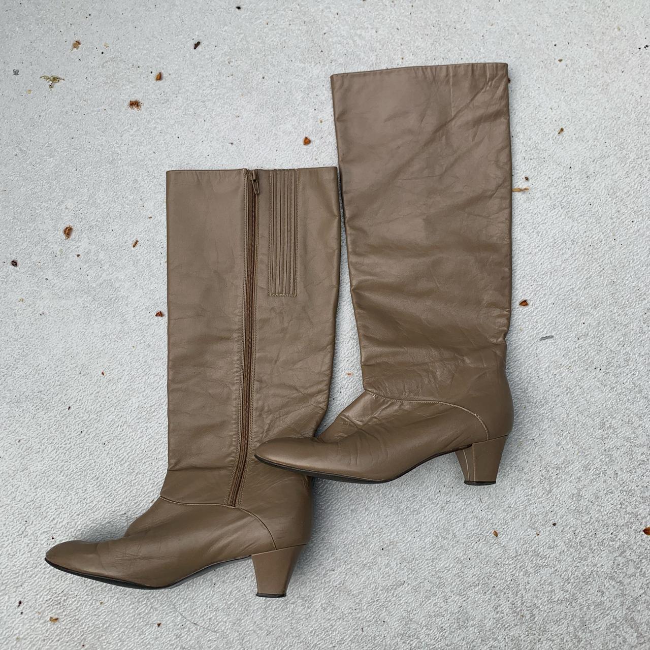 super cute vintage knee high cobbies boots in a... - Depop