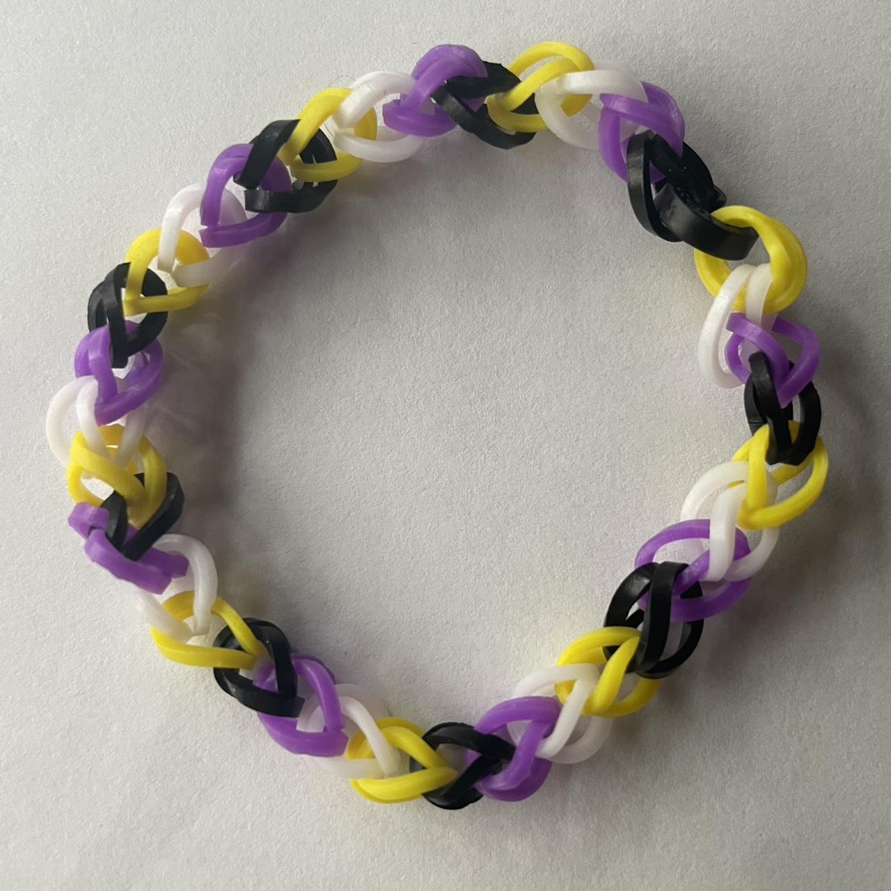 Nonbinary pride loom band bracelets!! > 1 classic... | Depop