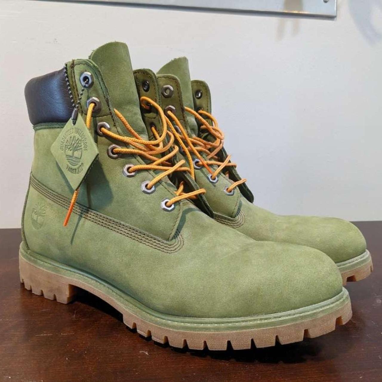 TIMBERLAND Military Green Suede Boots Size: 11... - Depop
