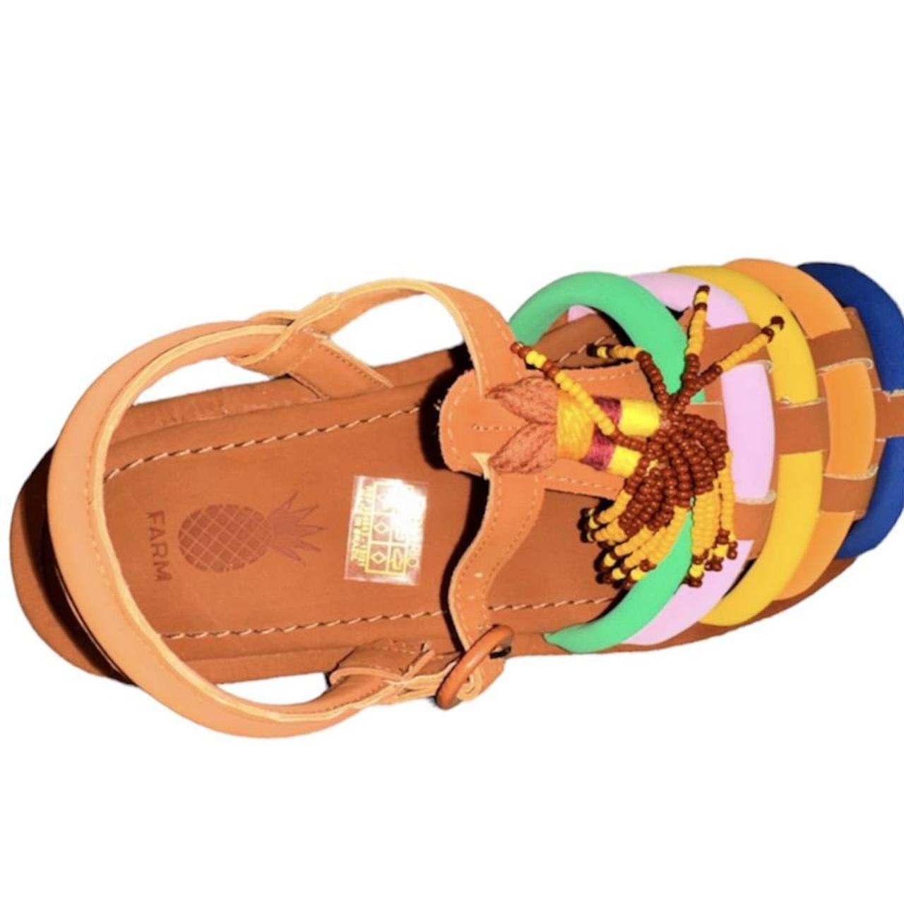 farm rio • tube strap, beaded sandals US size 8 in... - Depop