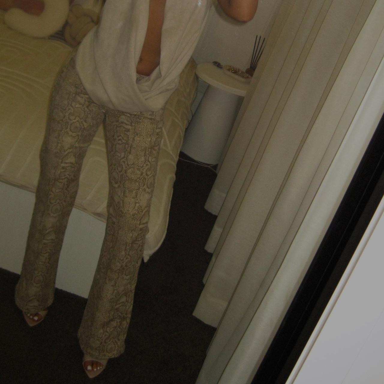 Low Rise Beige/Brown Python Jeans size 8 brand new,... | Depop