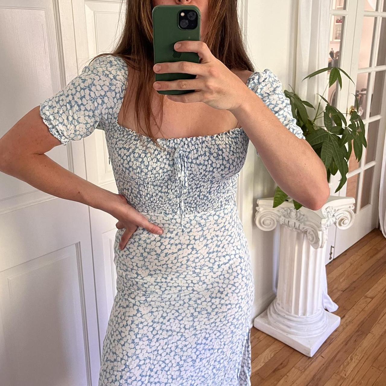 Faithfull the brand majorelle midi dress - crepe... - Depop