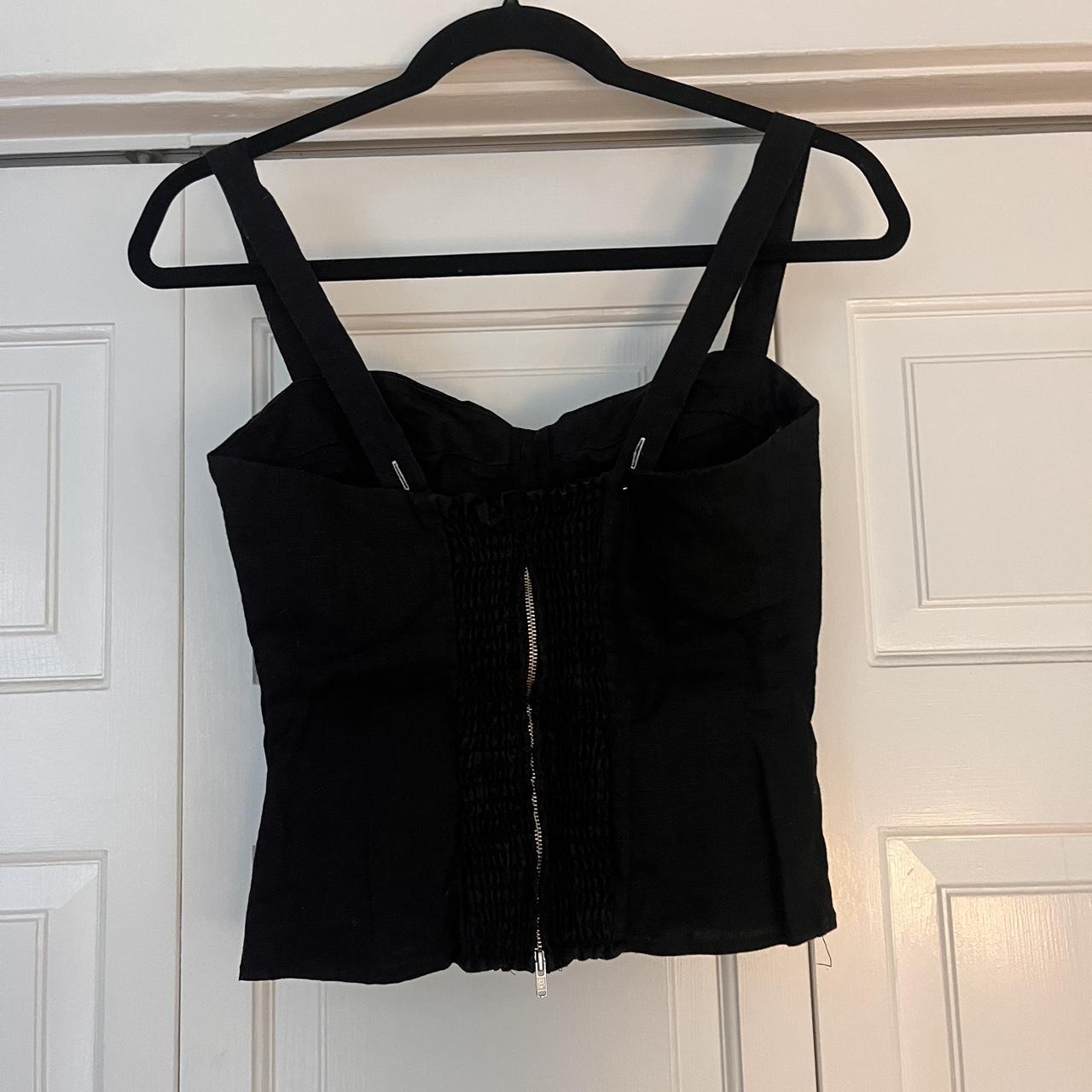 reformation contrast stitch corset top - size... - Depop