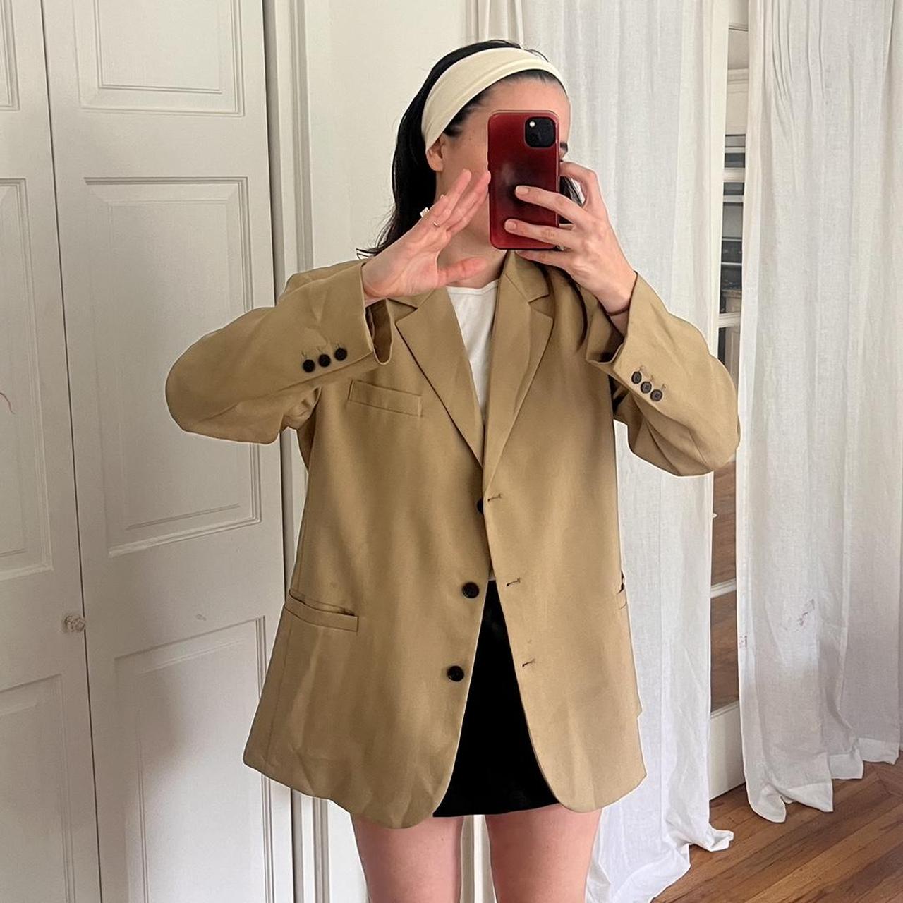 Urban Outfitters oversized tan blazer - pretty... - Depop