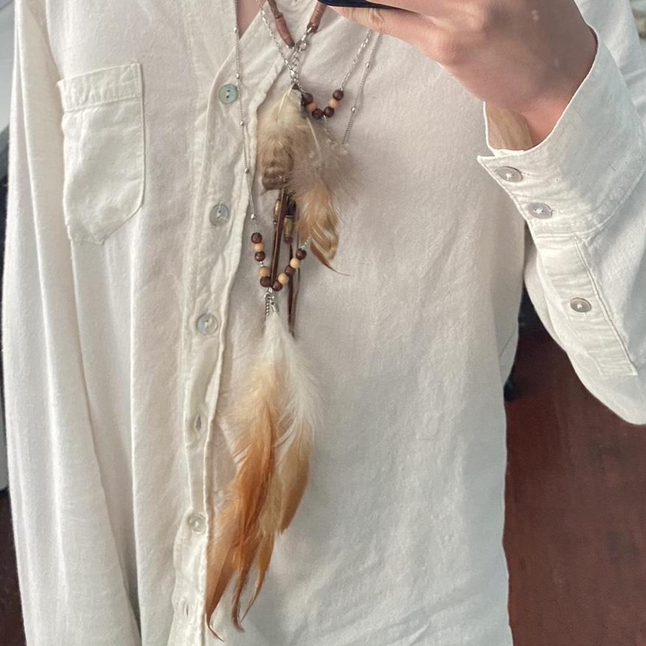 goa feather necklace not much to talk about u look... - Depop