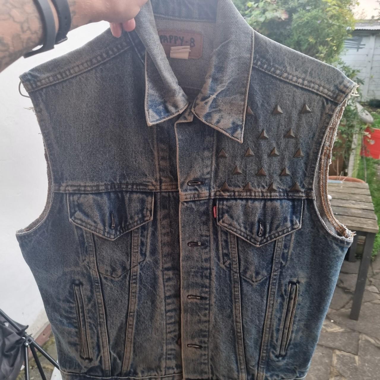 Levis trucker vest altered - added metal studs on... - Depop