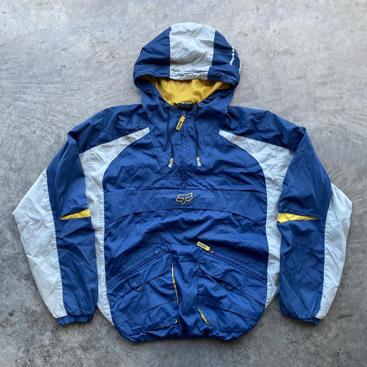 Vintage 90s FOX Racing Windbreaker Jacket - Depop