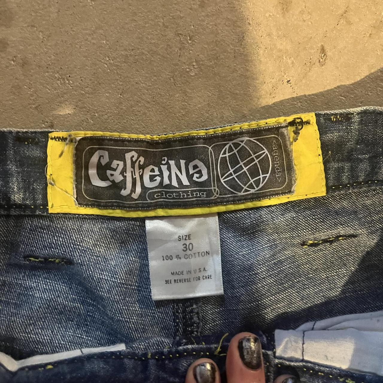 Caffeine rave pants Small burn hole on thigh... | Depop