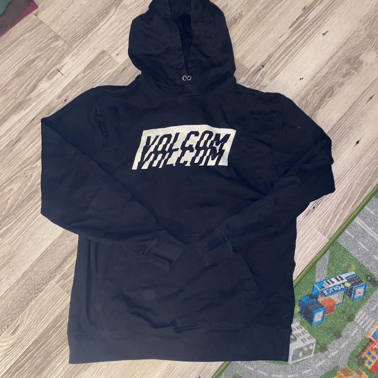 Double label black volcom hoodie Size: XL (runs... - Depop