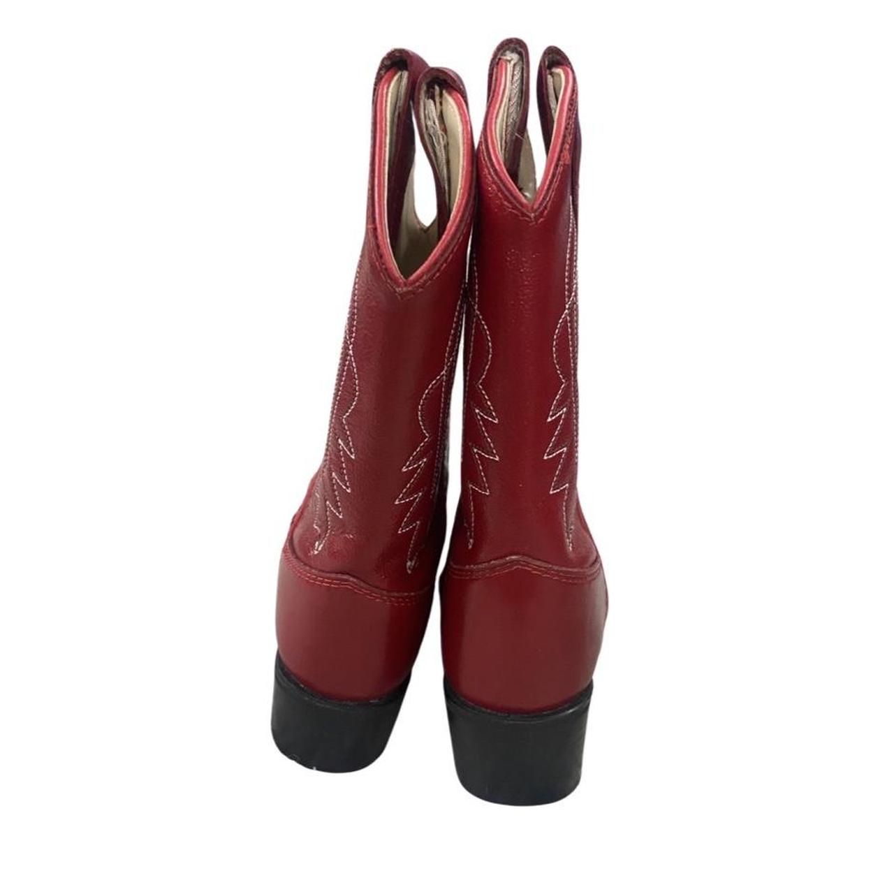 Old West girls red western boots size 9.5 toddler... - Depop