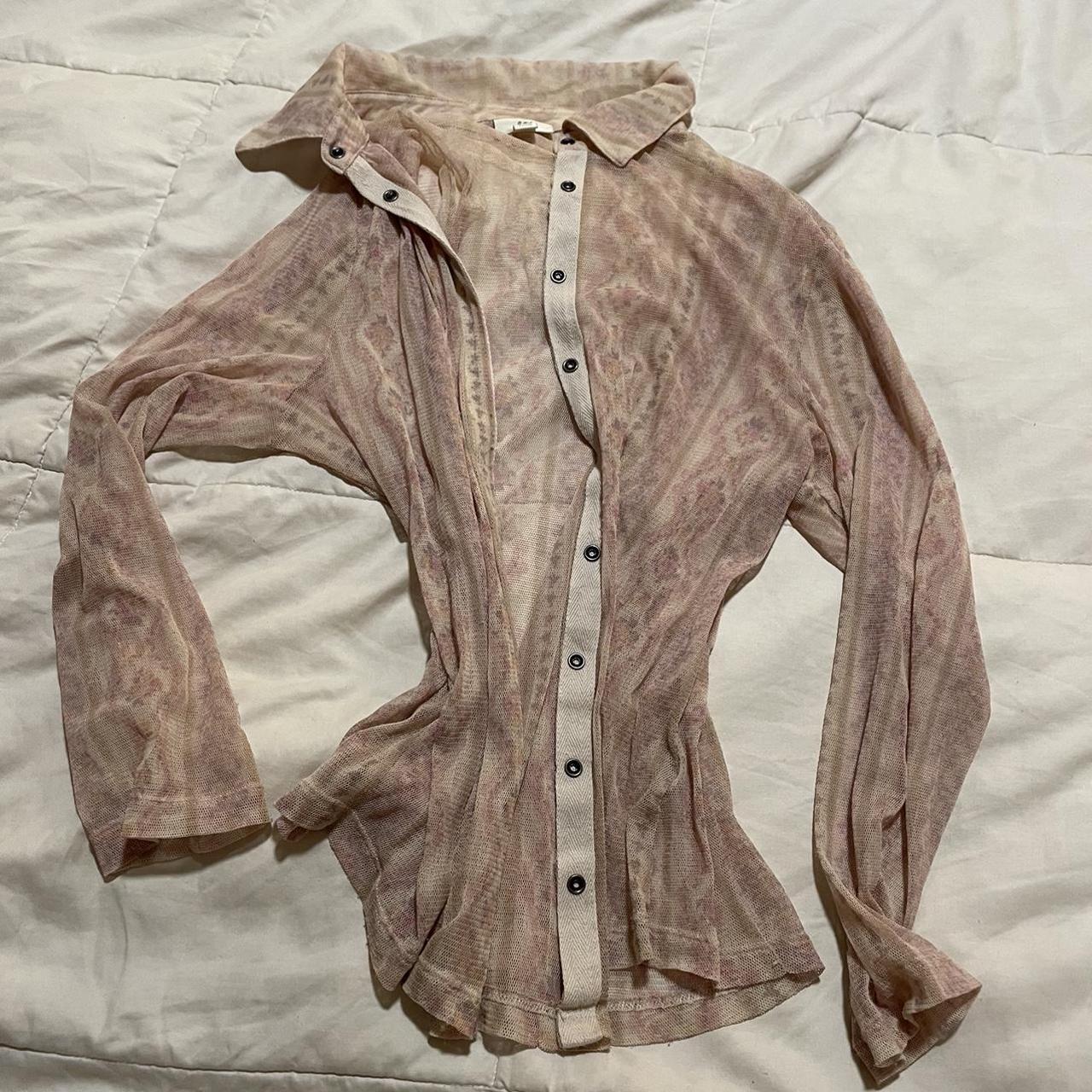 Mesh cowboy see-through button up i love this piece... | Depop