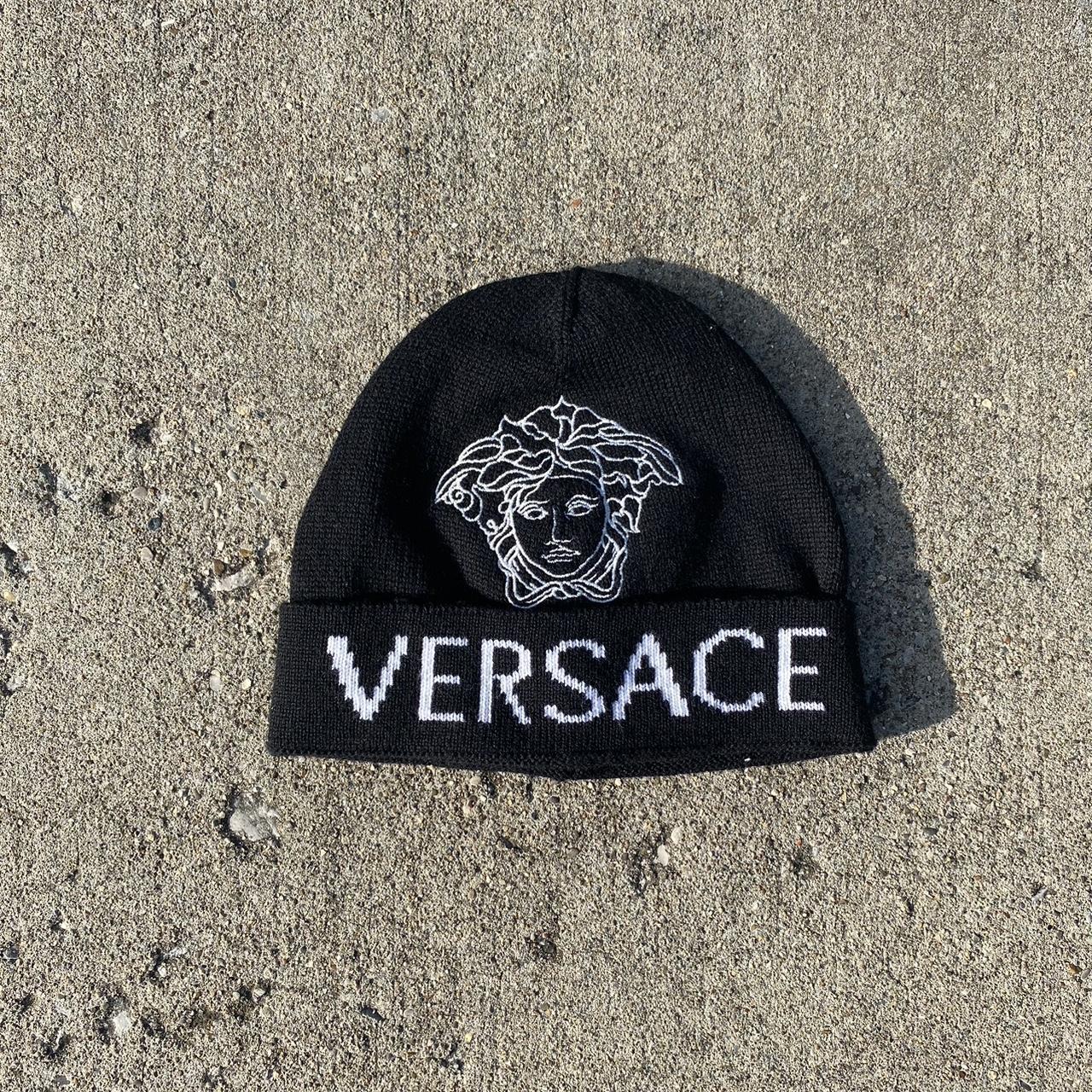 Versace Beanie 100% Authentic Size 𝗟 Length 𝟳... - Depop