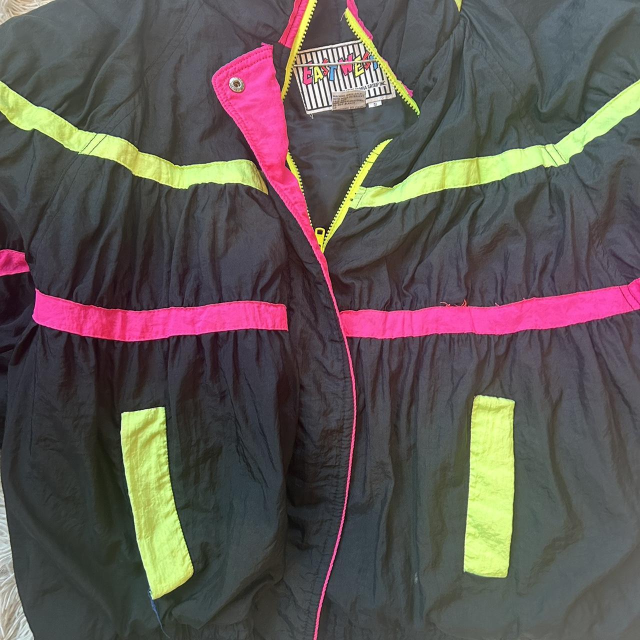90s vintage puffer jacket Neon accents, great... - Depop