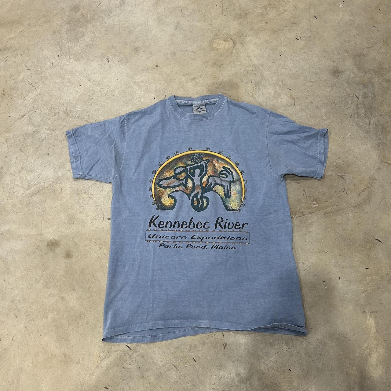 Light Blue Graphic Tee Size M - Depop