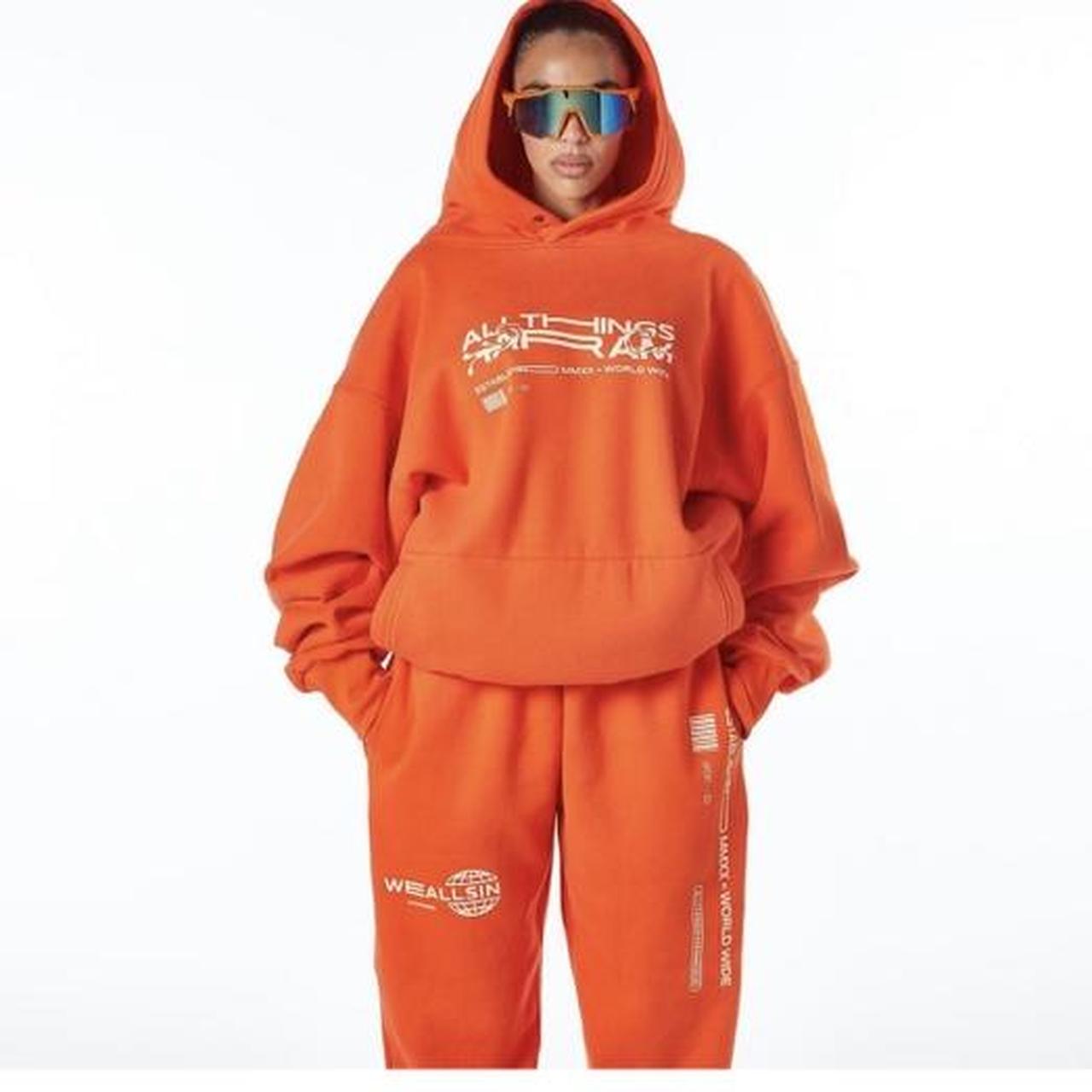 ALLTHINGS HARAM ORANGE SWEATSUIT SET SIZE : LARGE... - Depop
