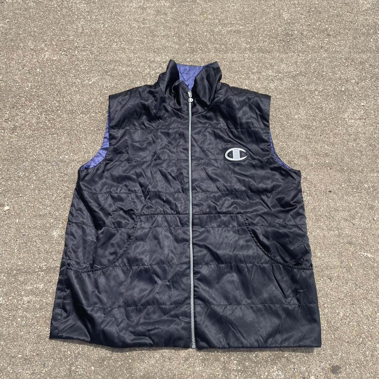 vintage y2k champion reversible vest in great... - Depop