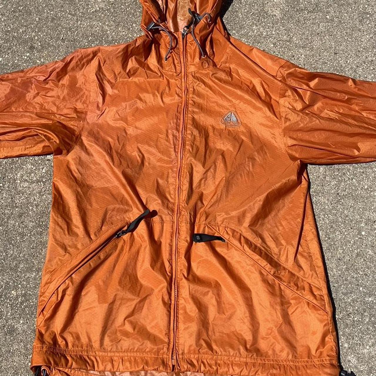 vintage nike acg spray jacket in a burnt orange colour | Depop