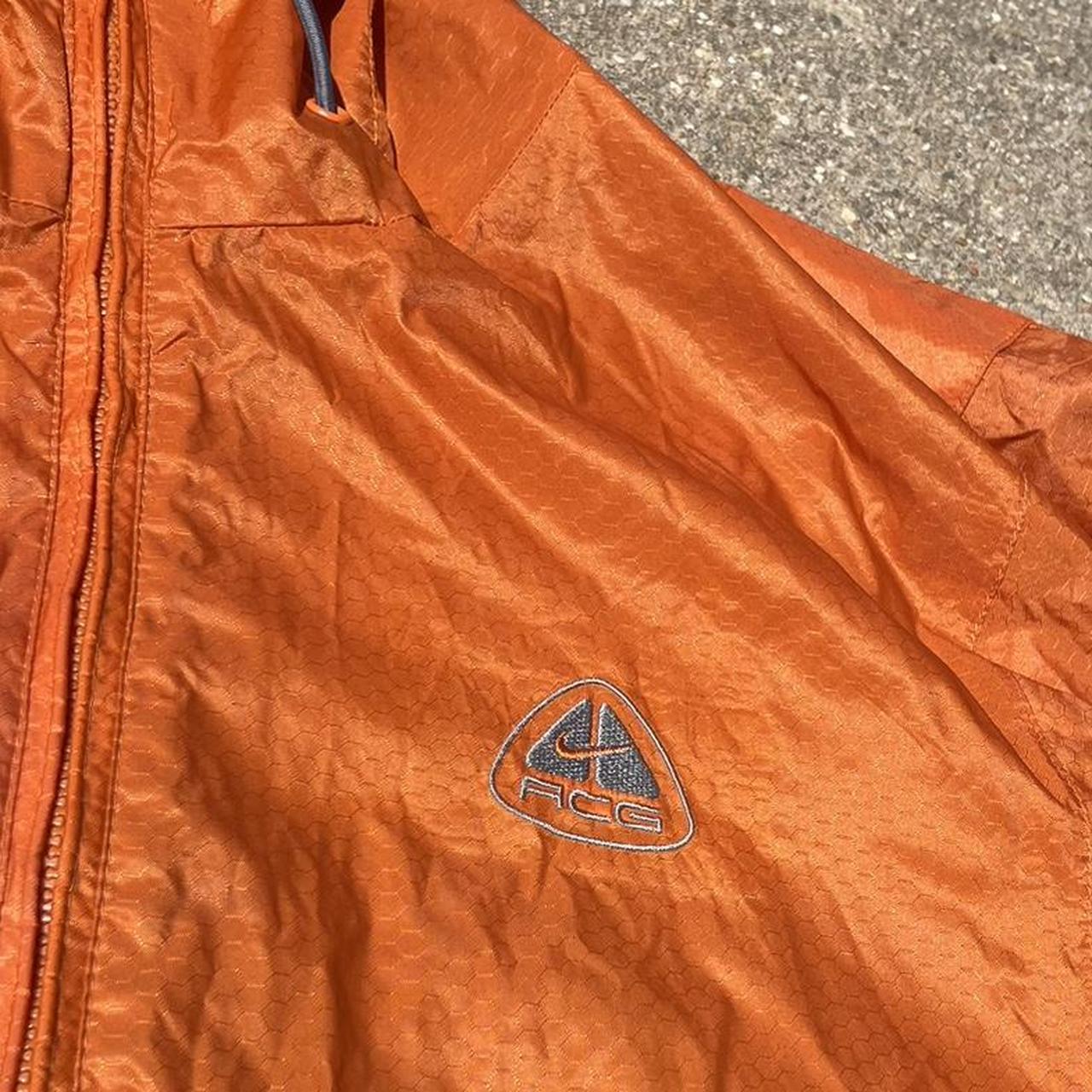 vintage nike acg spray jacket in a burnt orange colour | Depop