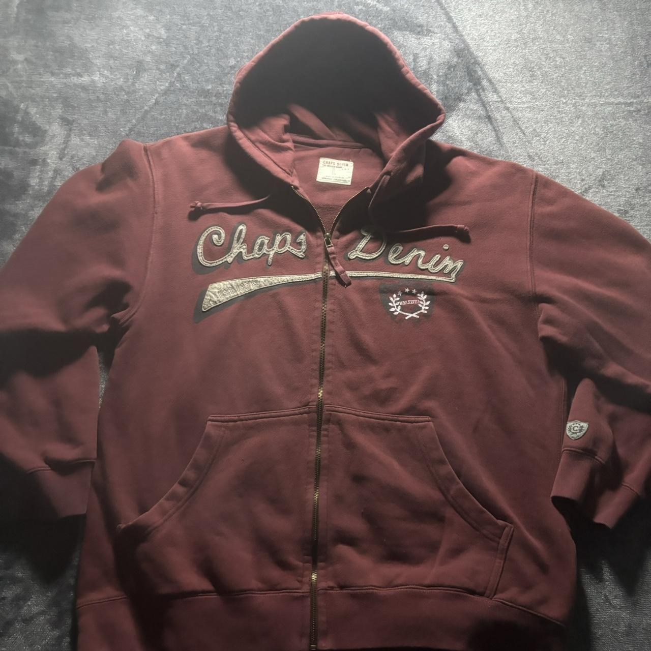 Vintage chaps denim zip up hoodie. Beautiful... - Depop