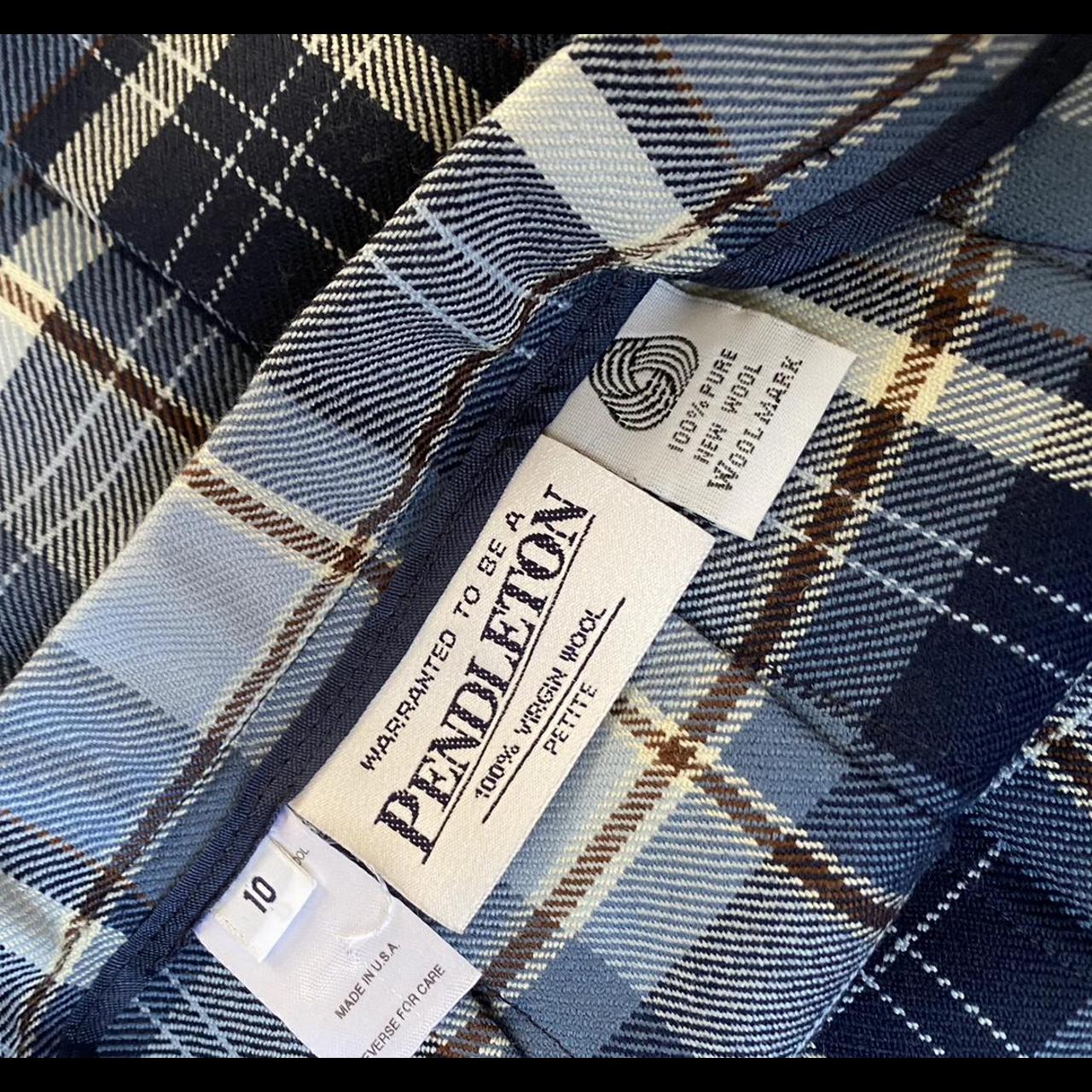 Pendleton Blue Plaid Pleated Long Skirt - Size 10... - Depop