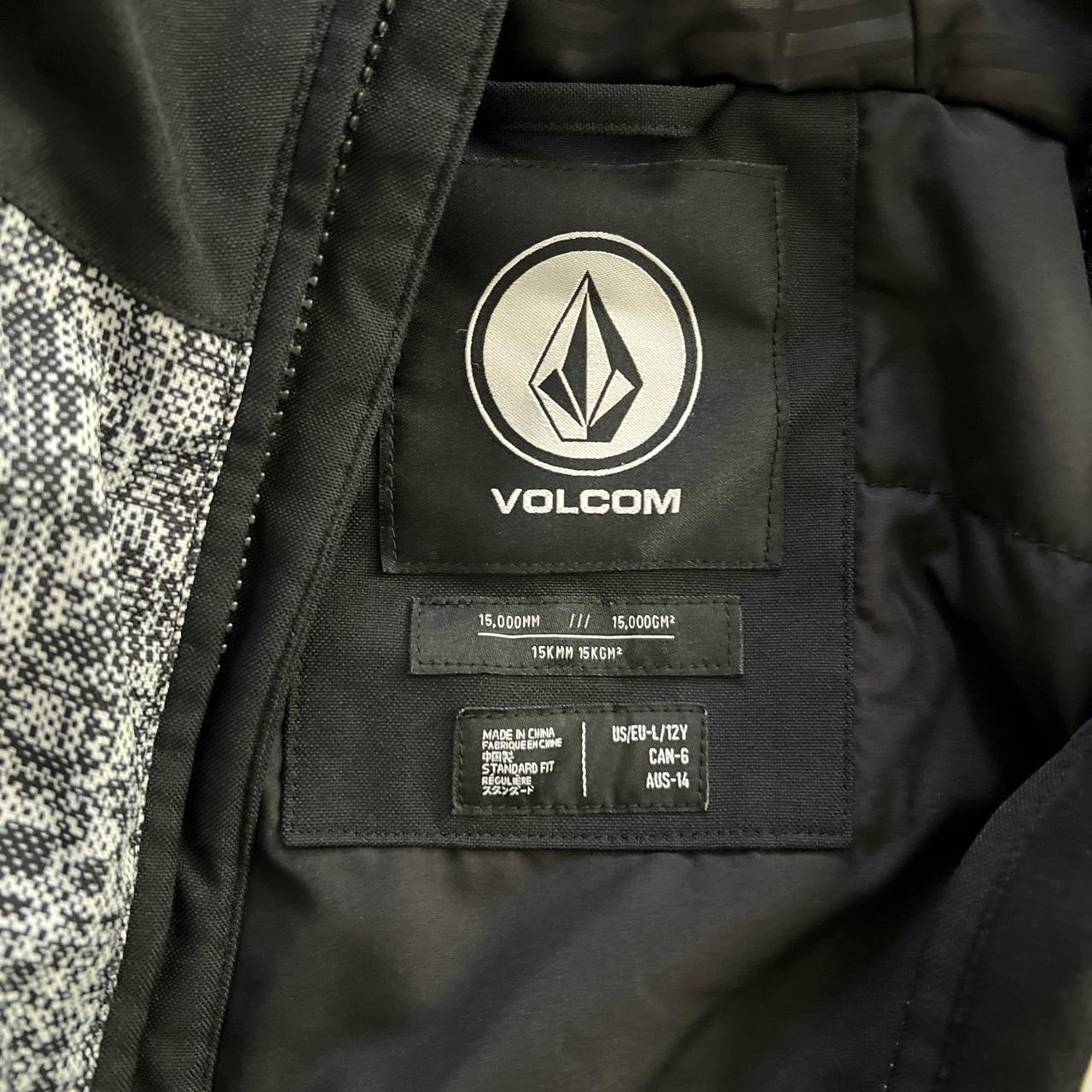 Black and white Volcom ski/snowboard youth jacket in... - Depop