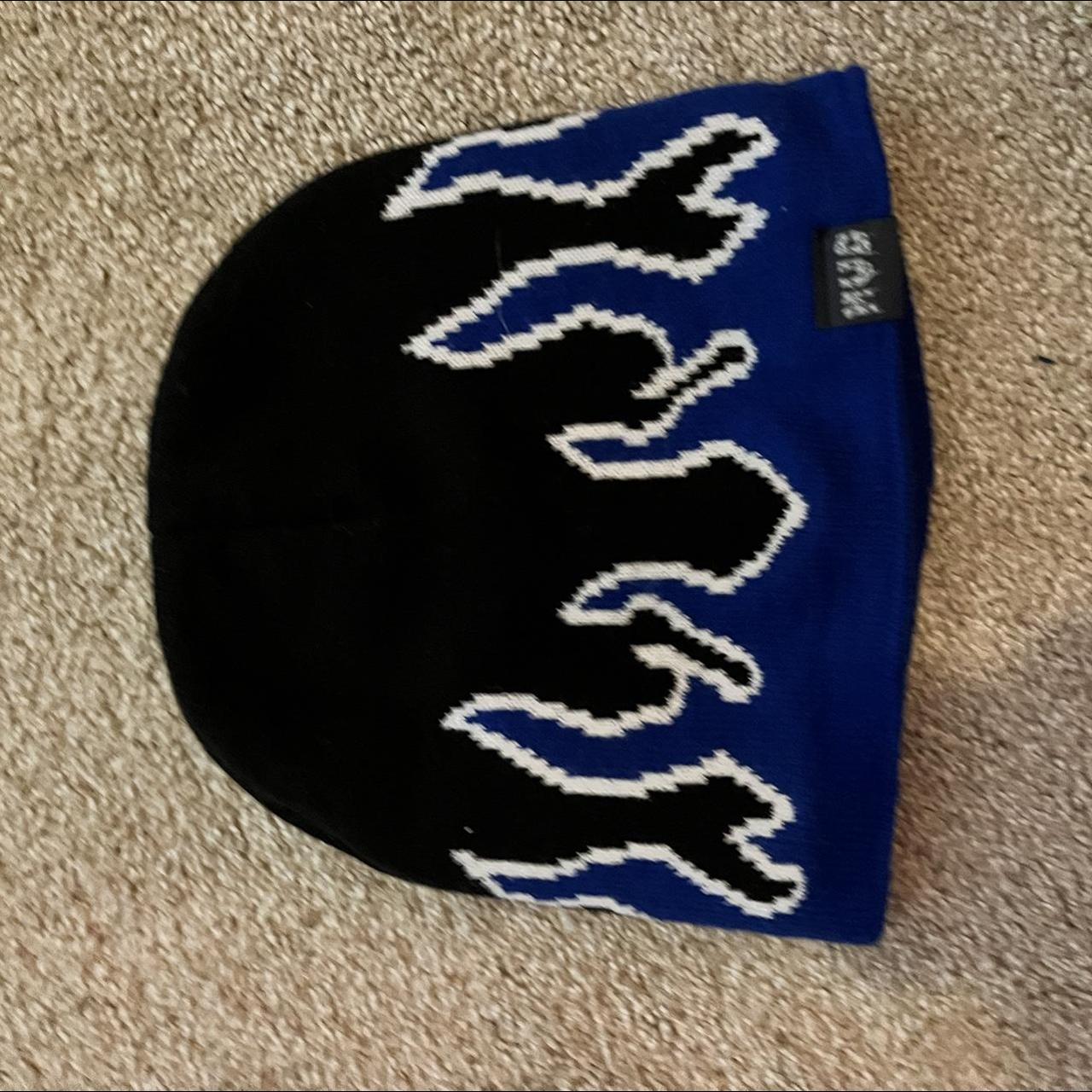 Y2k Mud, blue flame beanie #flame #skater #beanie #y2k - Depop