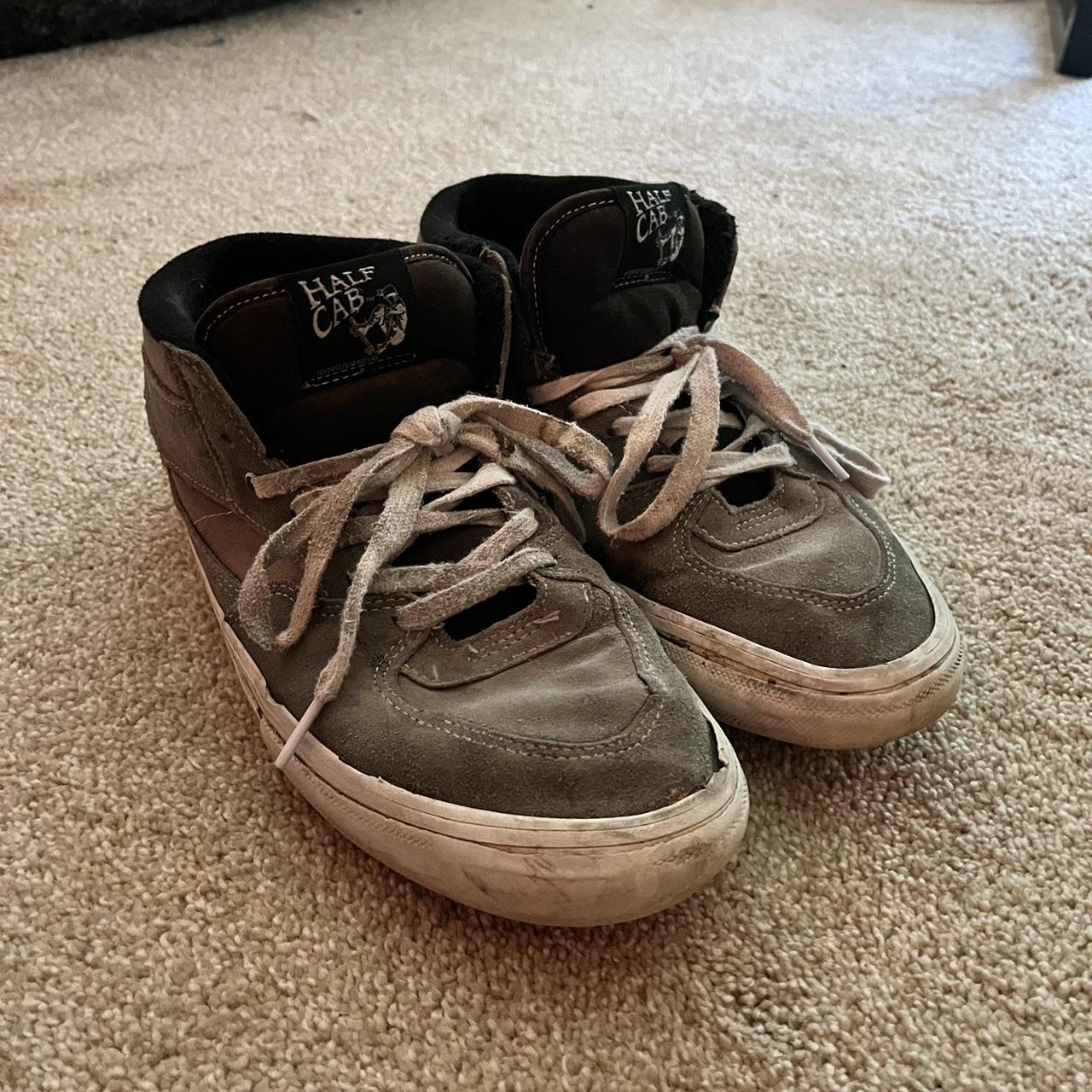 Thrashed vans half cabs Grey Size 9.5 #halfcab... - Depop