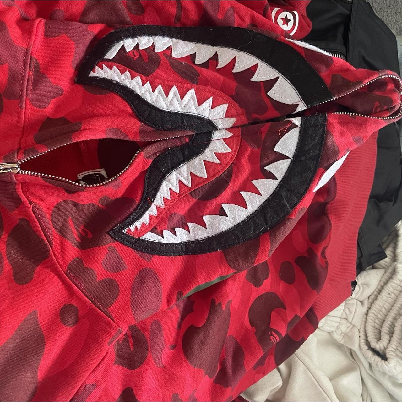 Red bape hoodie Worn a couple times but labels... - Depop