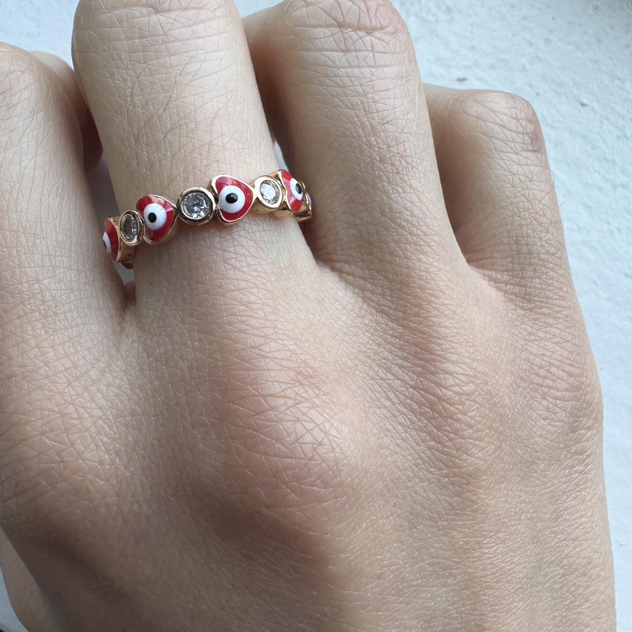 18k laminated gold turkey eye ring... - Depop