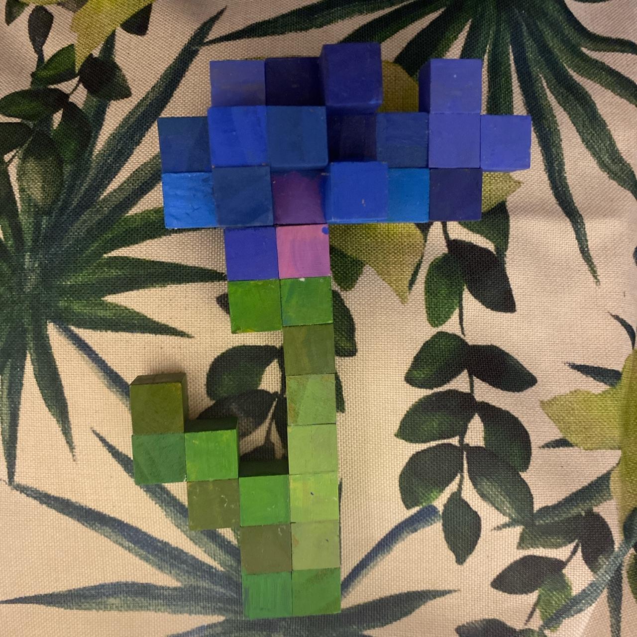3d Minecraft wooden diy flower. handmade and hand... - Depop