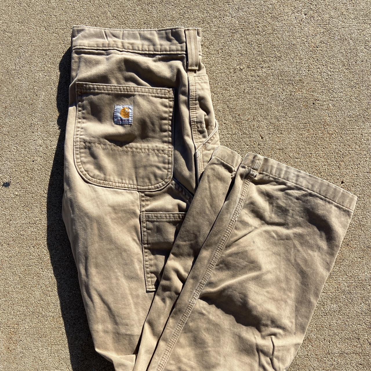 Cream/ Beige Carhartt Pants 31x32 has some clear... - Depop