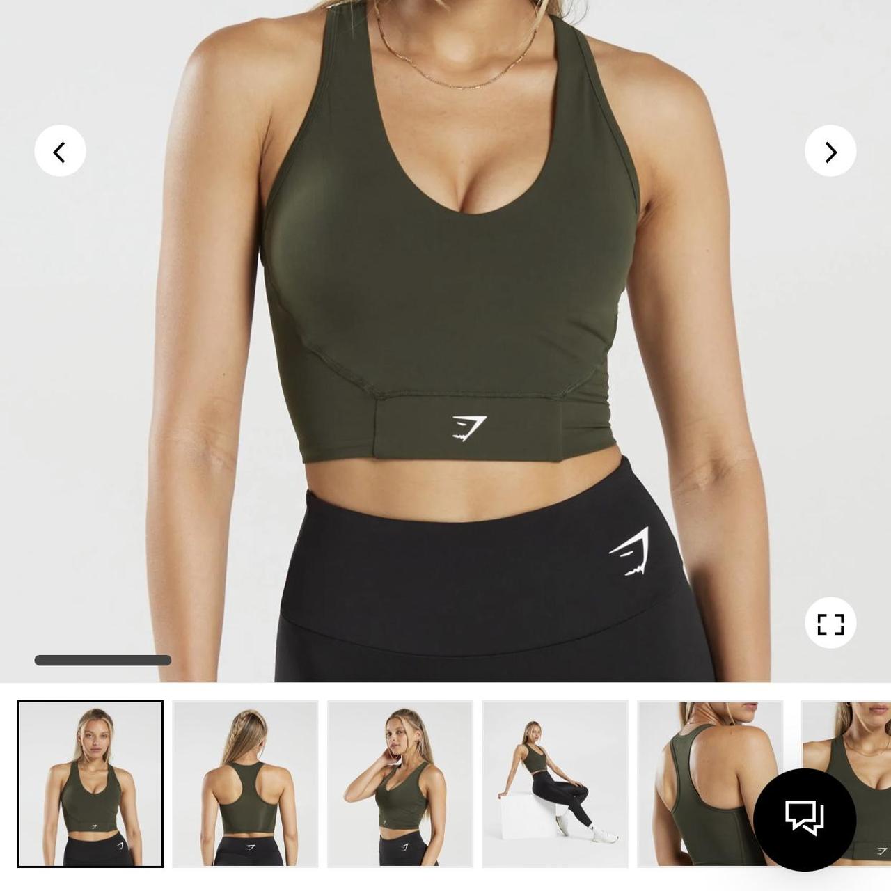 nwt gymshark crop tank 💚 deep olive green color, so... - Depop