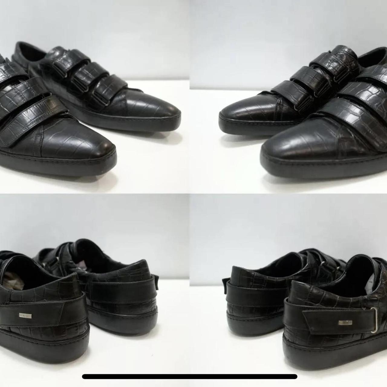John Richmond Made in Italy Black leather sneakers... - Depop