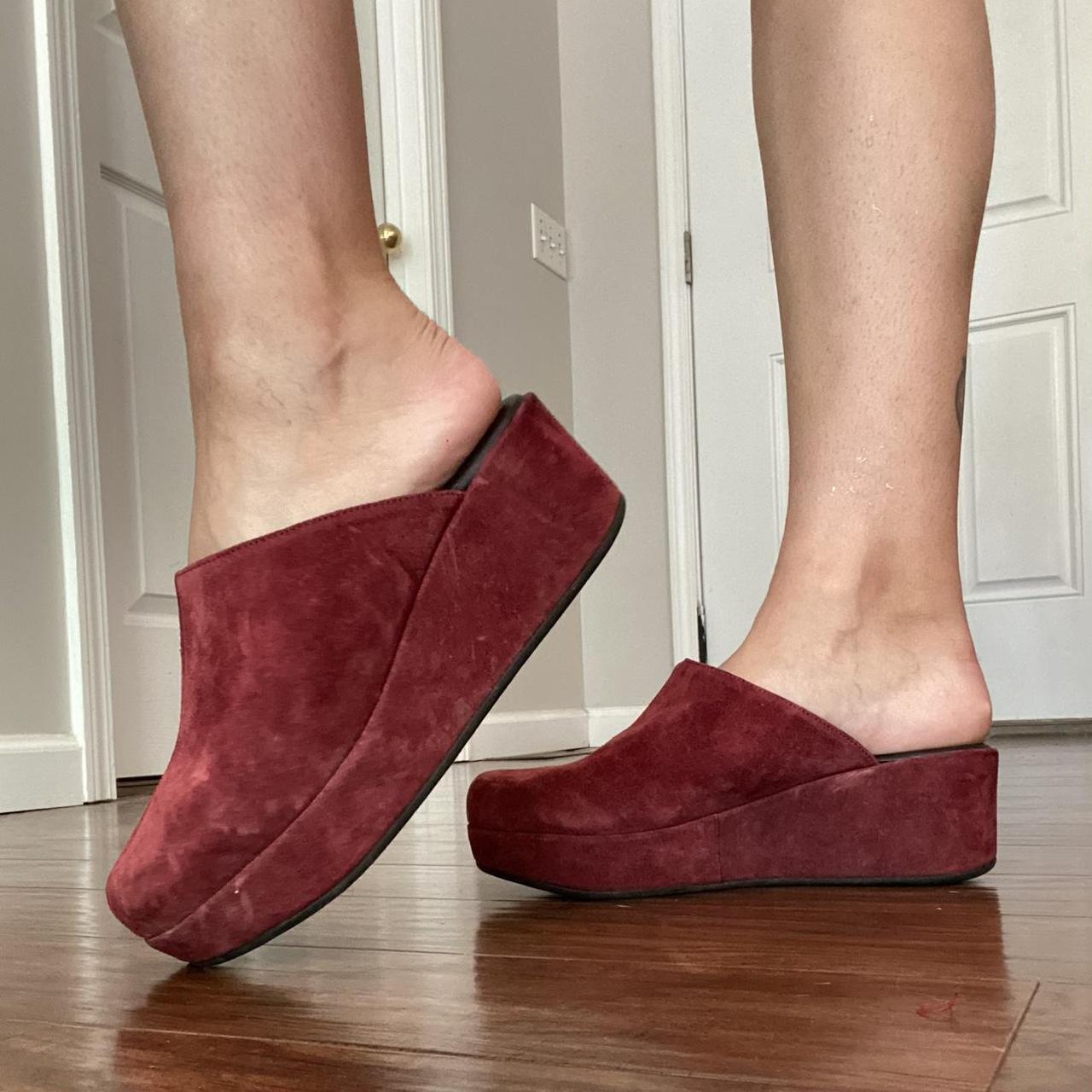 Cordani Burgundy Suede Platform Mules Made in... - Depop
