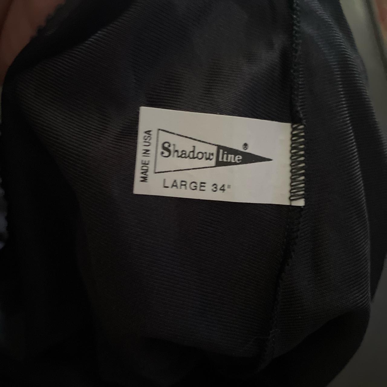 Shadowline Scalloped Lace Trim Nylon Black Side Slit... - Depop