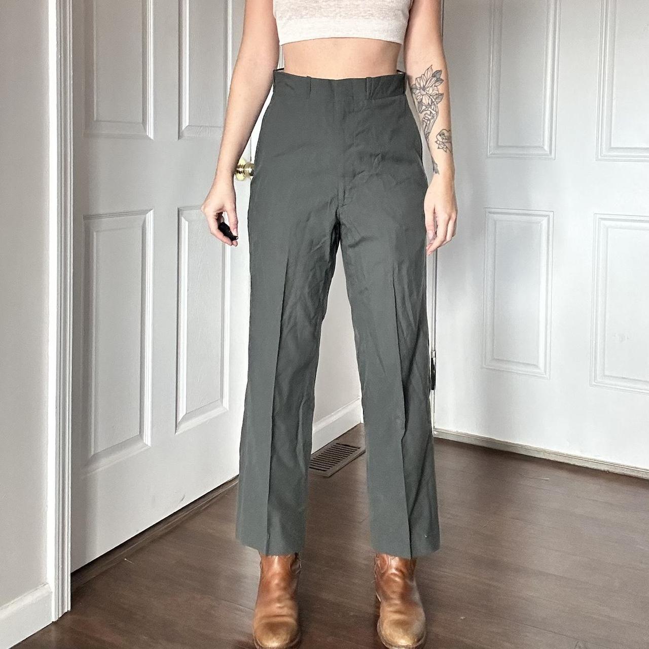Vintage High Rise Military Trousers Clasp and... - Depop