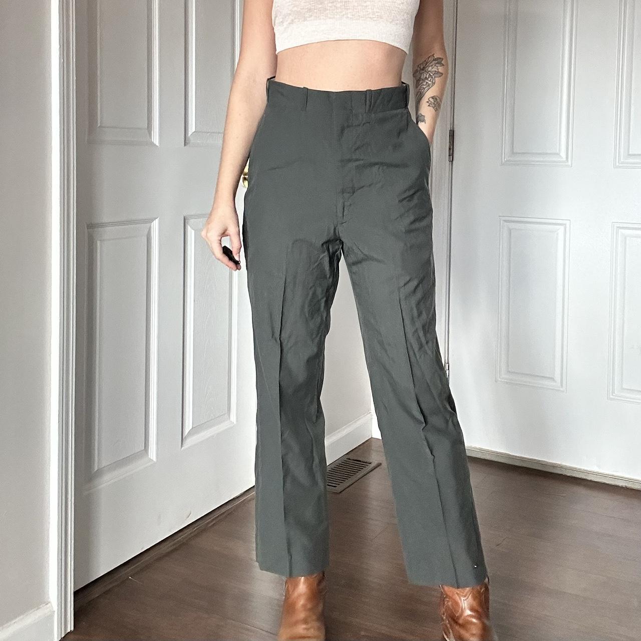 Vintage High Rise Military Trousers Clasp and... - Depop