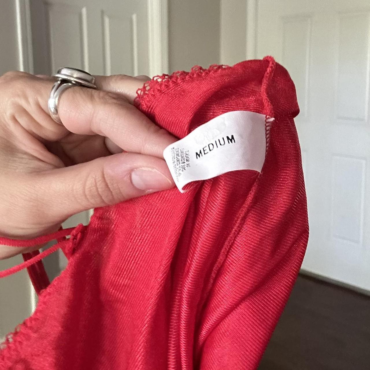 Vintage Sheer Red Lace Bodysuit I believe this is... - Depop