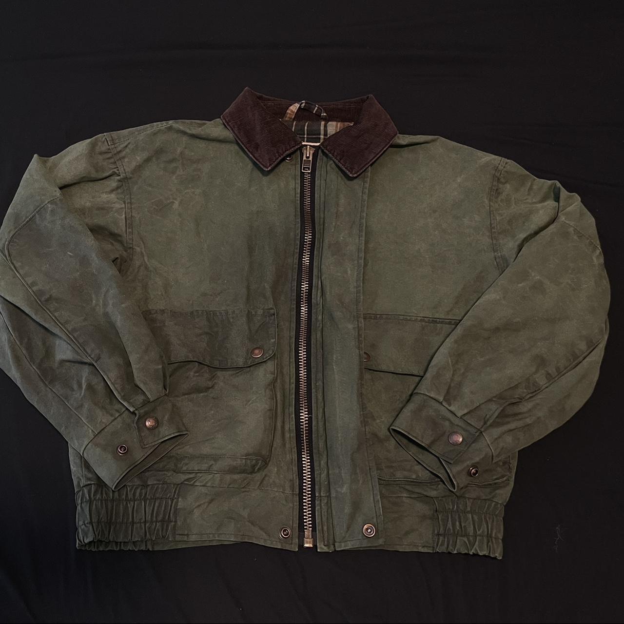 crazy vintage workwear jacket 90s size small perfect... - Depop