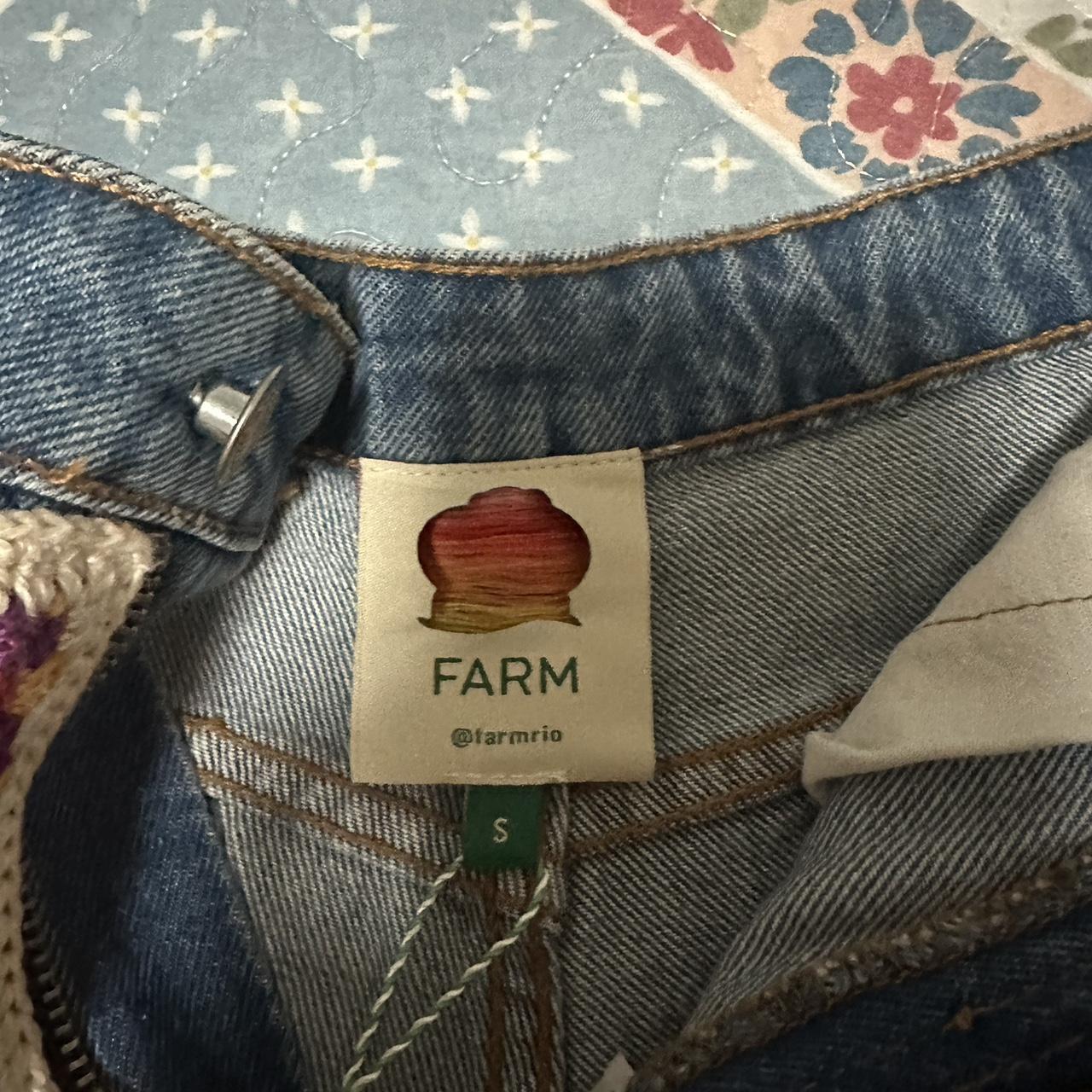 Farm Rio denim patches jeans short . New with tags... - Depop