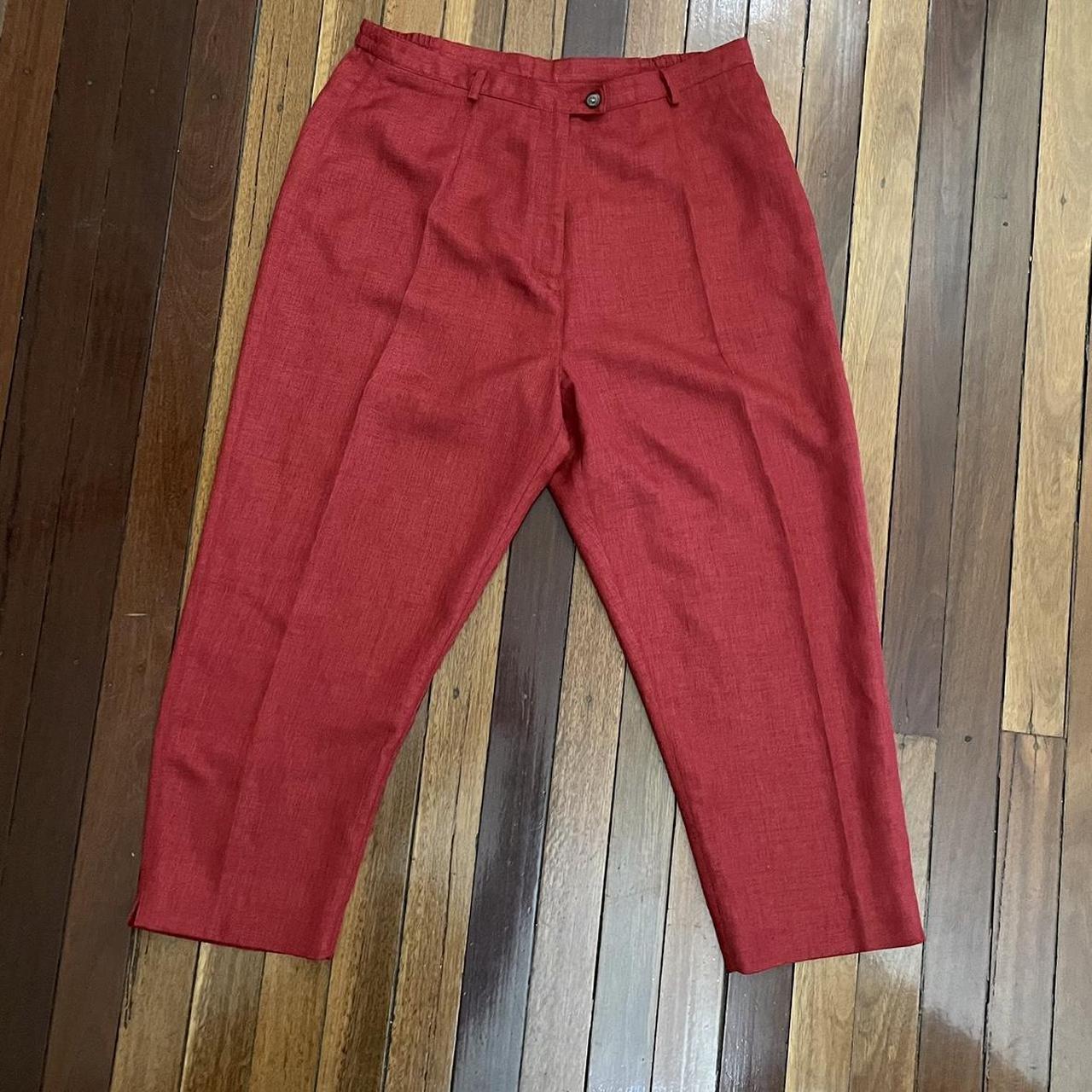 Red trousers. Matching button up available. Full set... - Depop