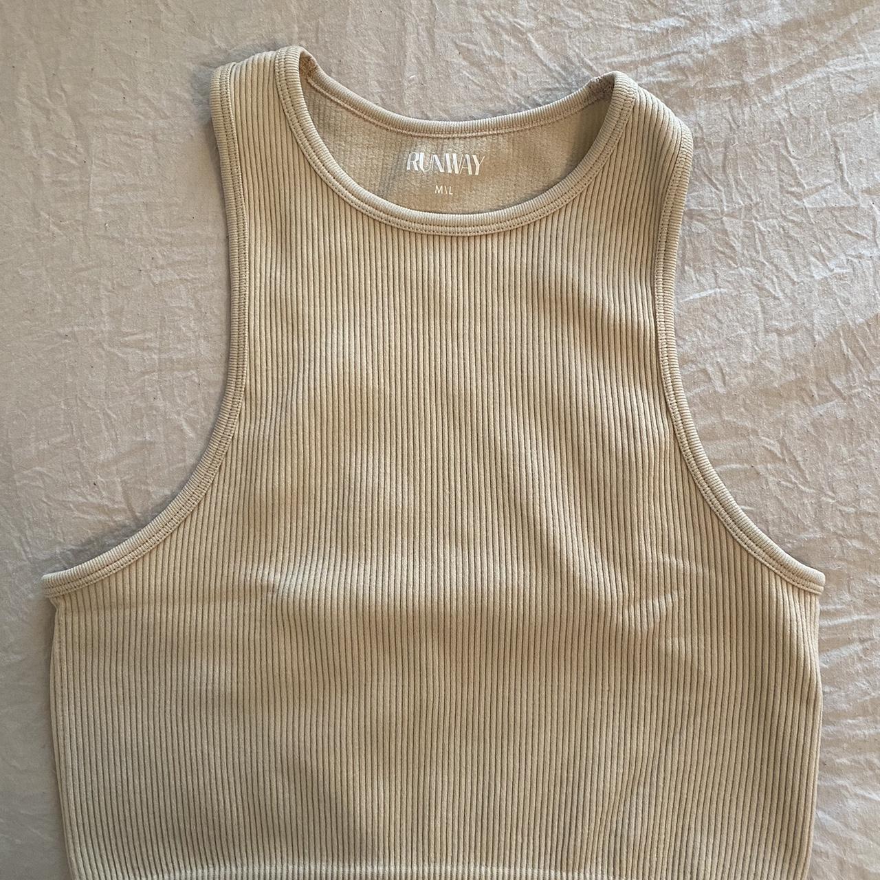 Beige tank!! Stretchy material! Size M/L. Never worn! - Depop