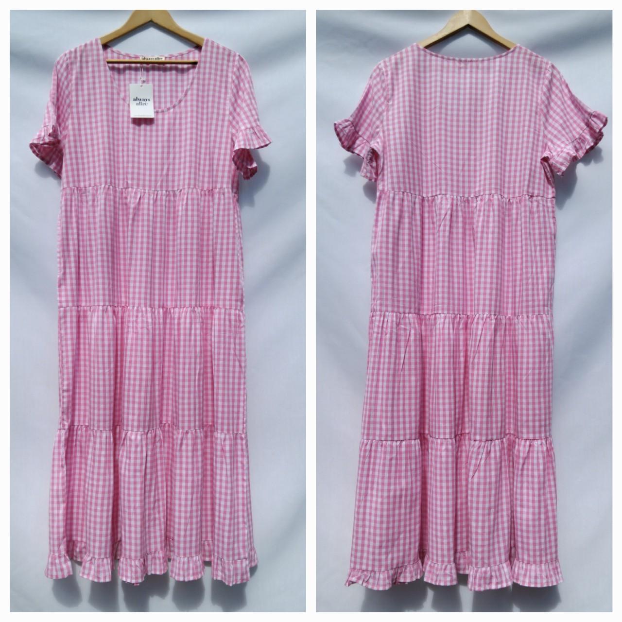 Always Alice Dally pink gingham Midi Dress in size... | Depop