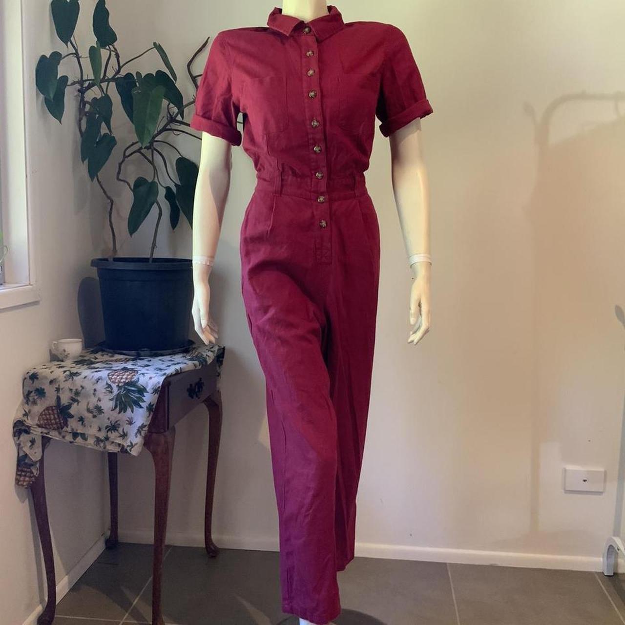 Cherry red boiler suit 🍒 Fabric is a thick cotton... - Depop