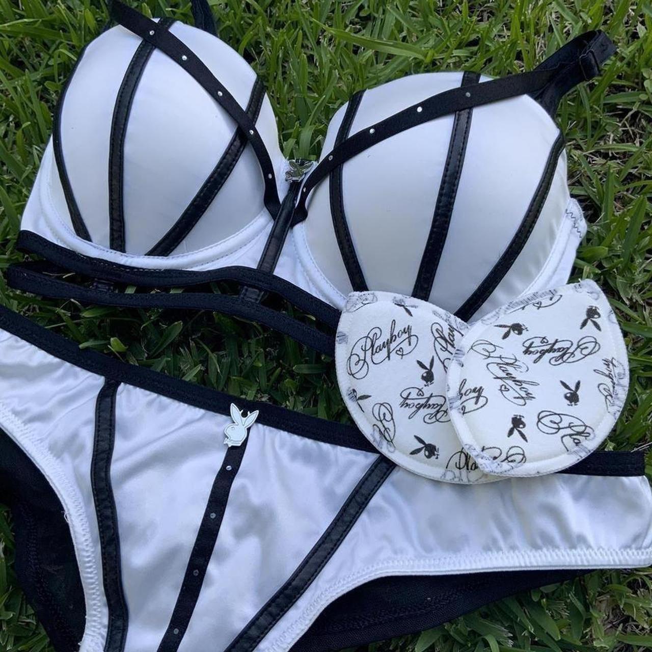 Y2K Playboy lingerie set 💋 Includes push up bra... - Depop