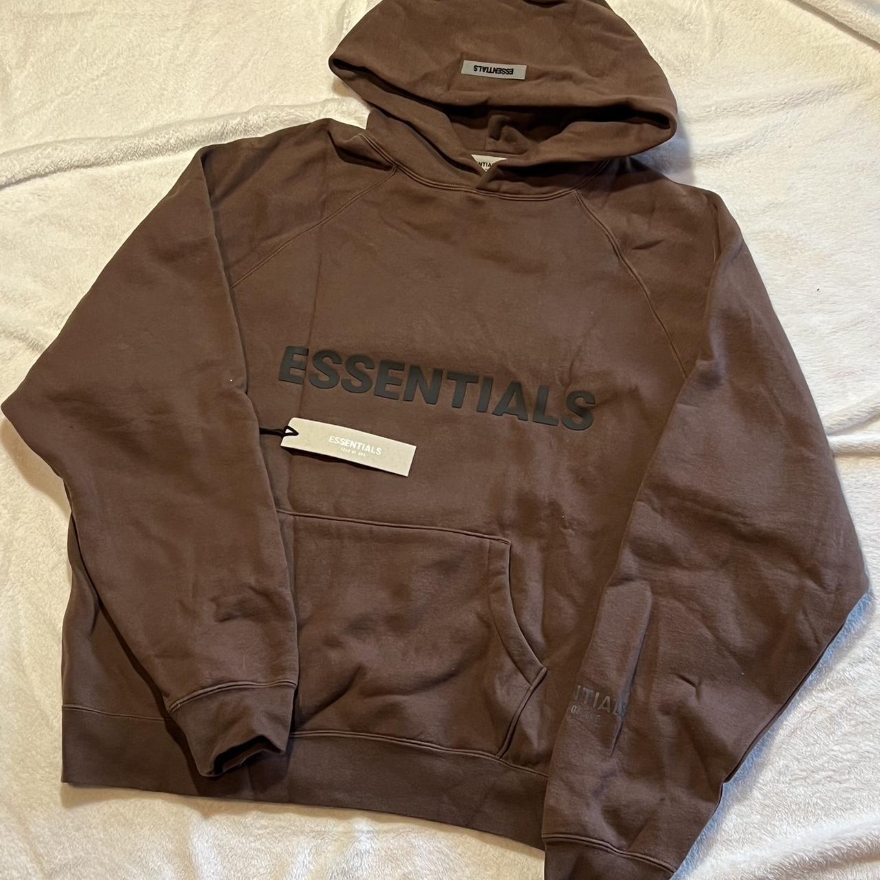 Essentials brown hoodie Size L Never... - Depop