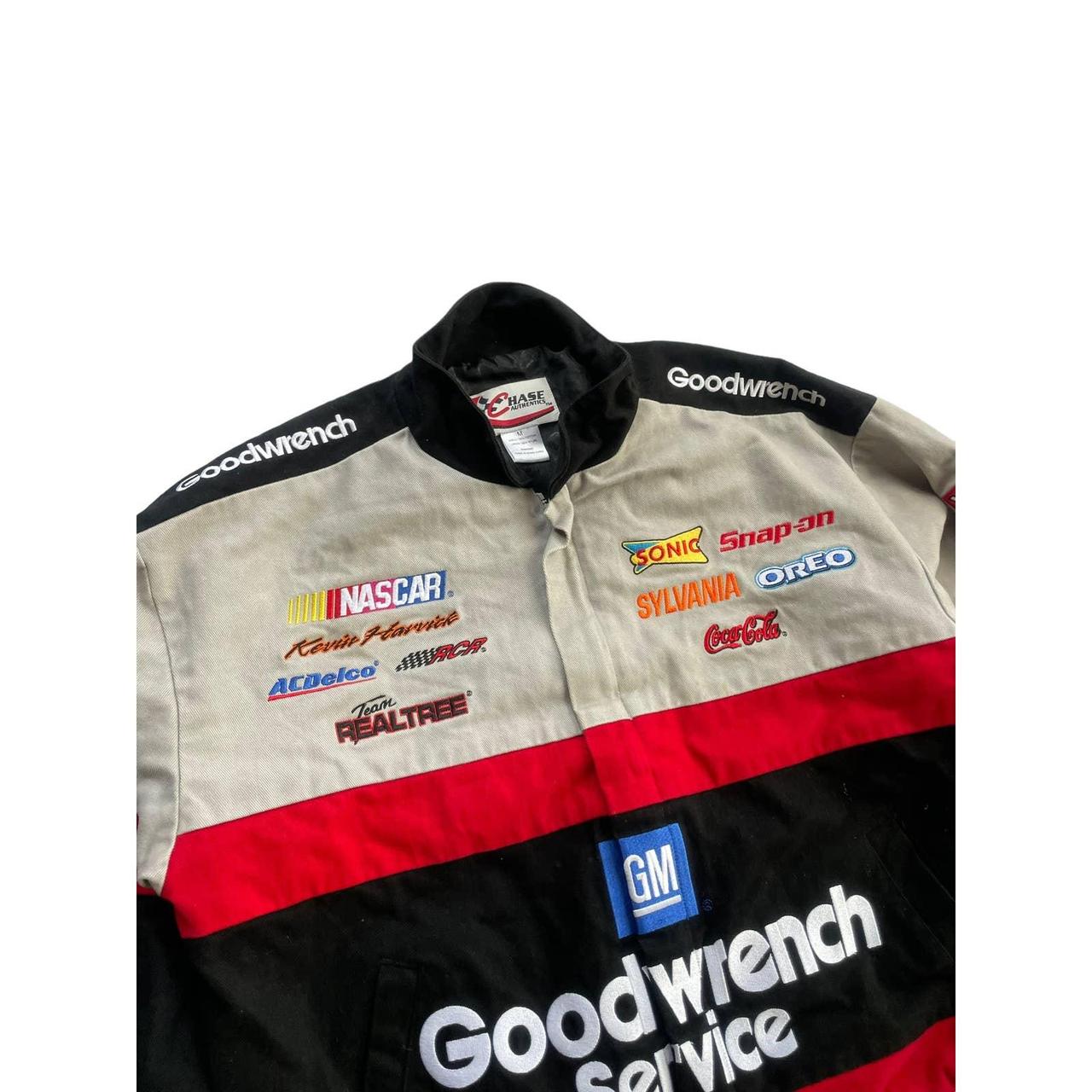 NASCAR Men's Grey and Black Jacket | Depop