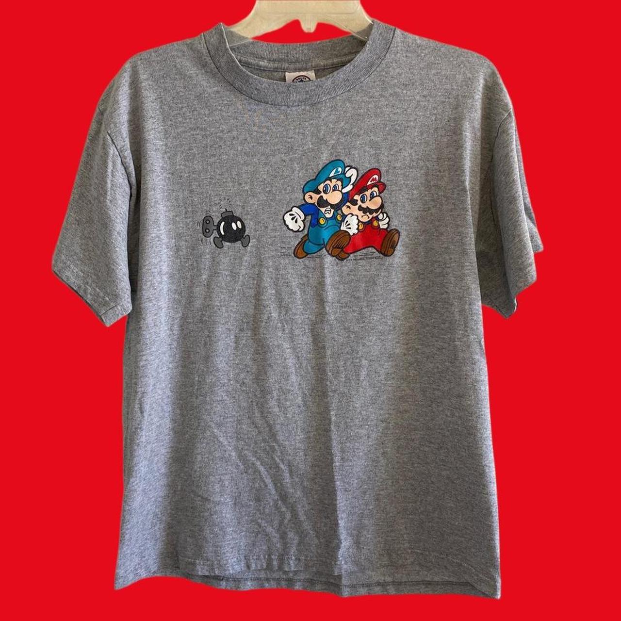 Nintendo Men's Grey and Red Shirt | Depop